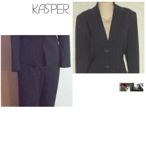 Kasper | Jackets & Coats | Kasper Lined Black Classic Pant Suit Size ...